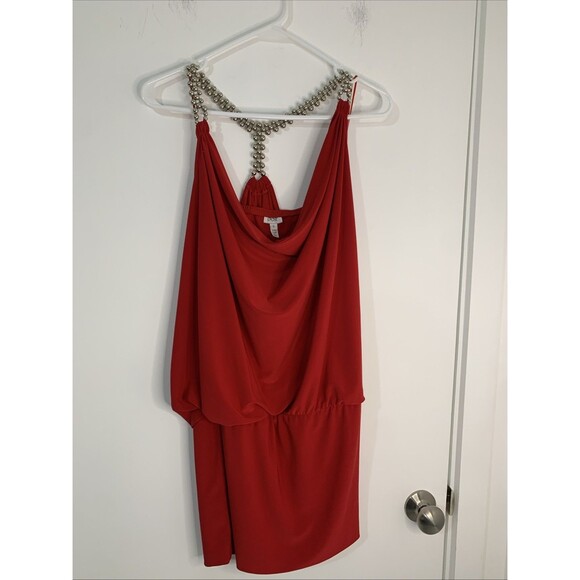 Cache Cache | Dresses | Cache Red Drop Waist Cocktail Dress Y2k Small ...